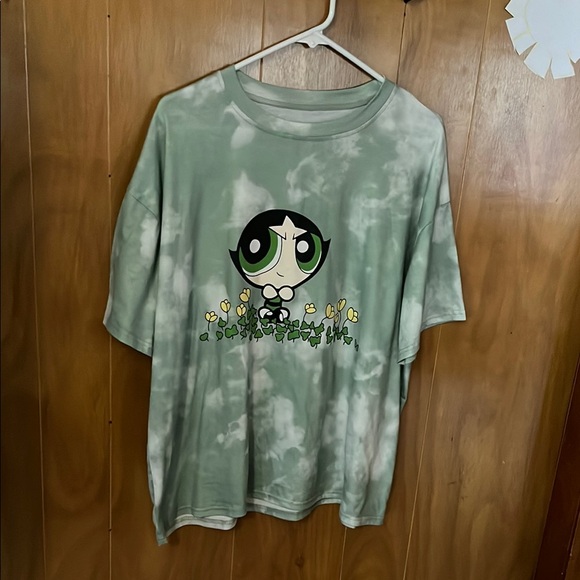 ROMWE | Tops | The Powerpuff Girls Buttercup Tie Dye Xl Tshirt Green ...